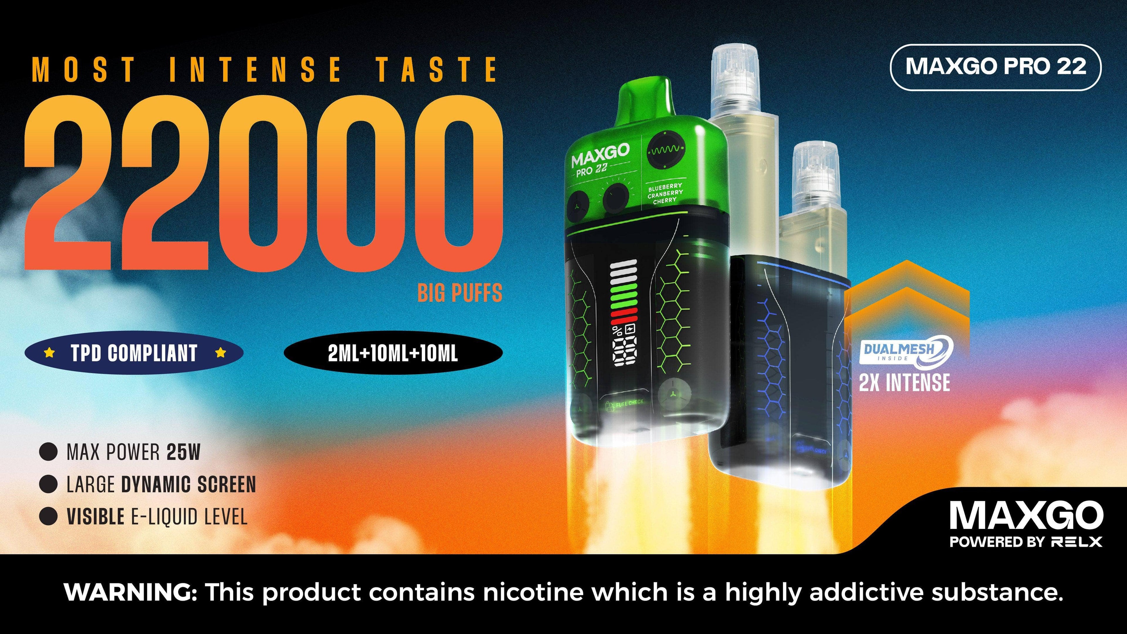 RELX Maxgo Pro 22000 Disposable Vape